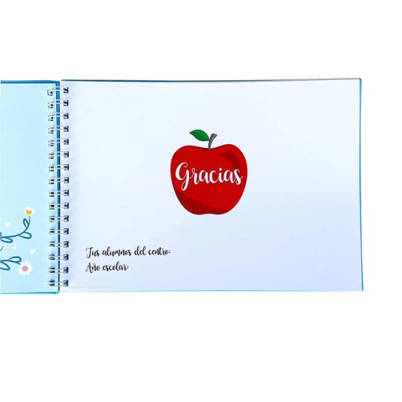 Album gracias profe manzana regalo para firmas dedicatorias y fotos